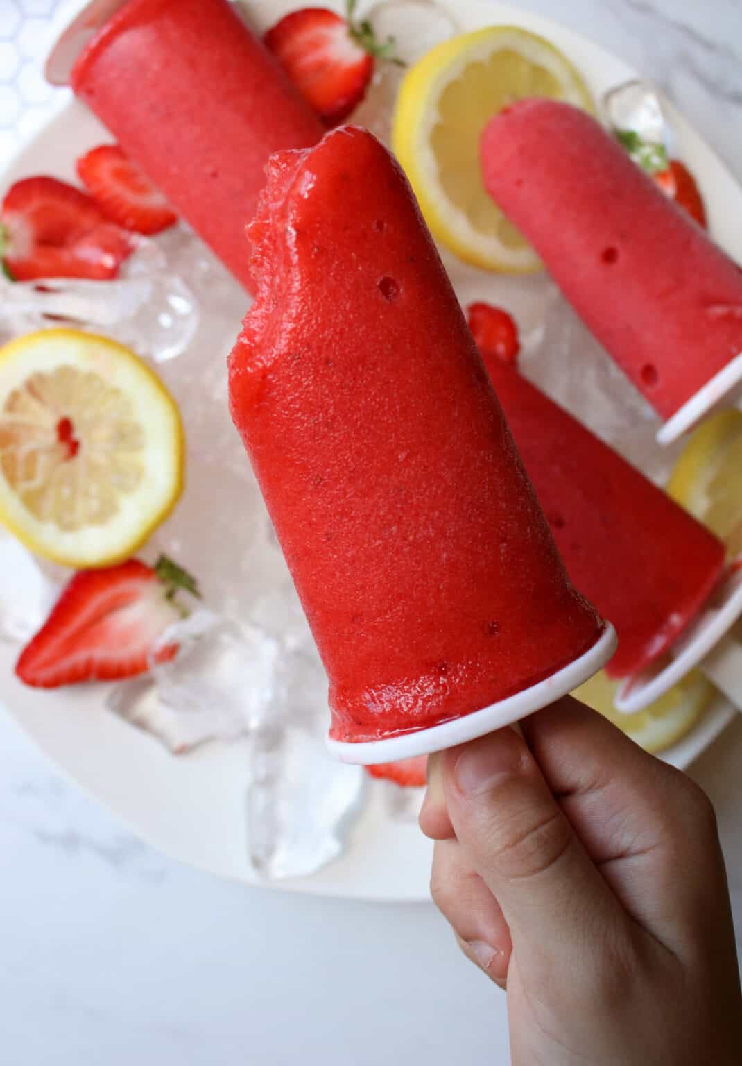 Strawberry Lemonade Popsicles - The Midwest Kitchen Blog