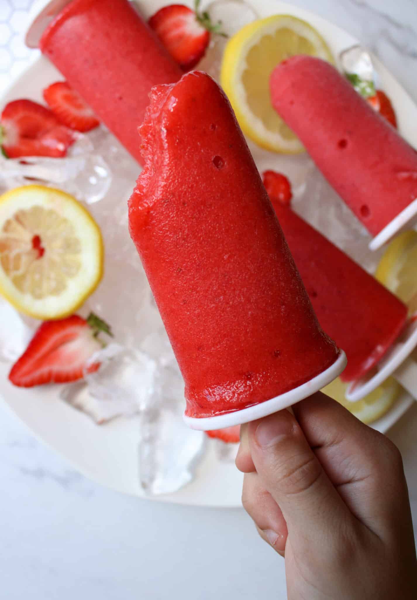 Strawberry Lemonade Popsicles - The Midwest Kitchen Blog