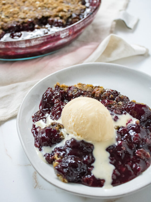 Homemade Cherry Crisp With Fresh Cherries Recipe - The Midwest Kitchen Blog
