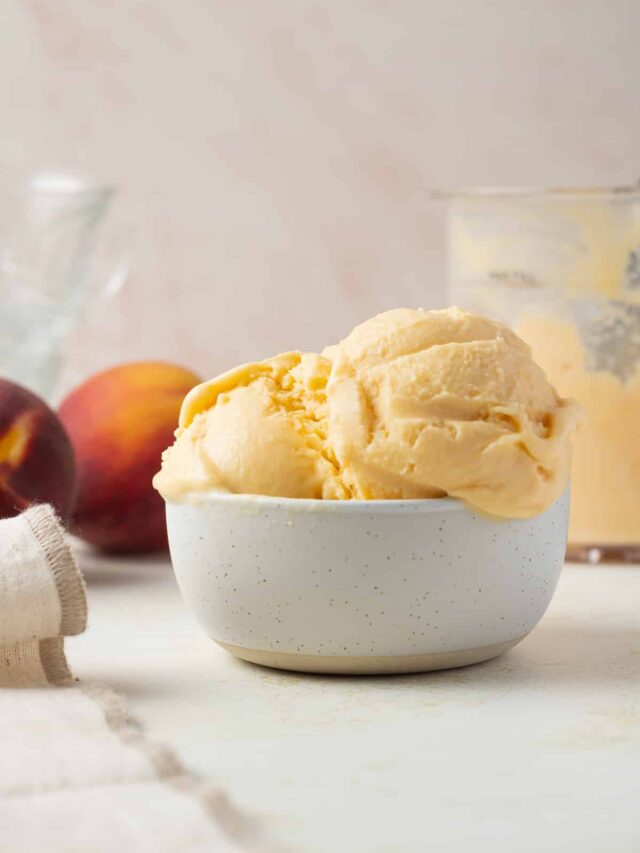 Ninja Creami Peach Ice Cream - The Midwest Kitchen Blog