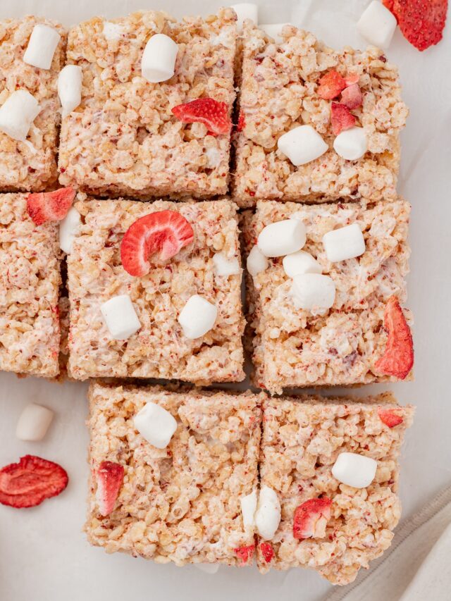 Strawberry Rice Krispie Treat Recipe - The Midwest Kitchen Blog