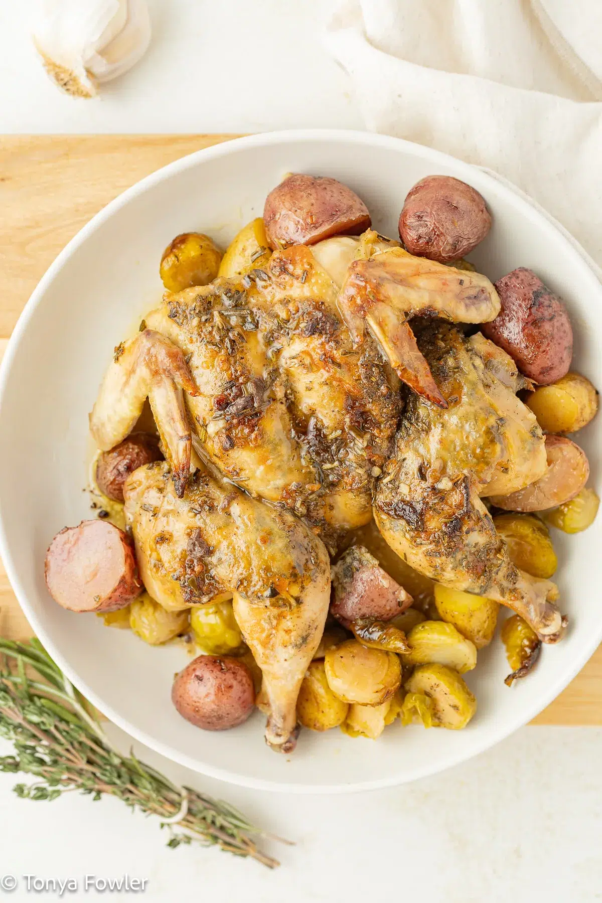 Herb Butter Spatchcock Cornish Hen - The Midwest Kitchen Blog